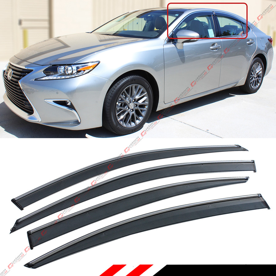 FOR 2013-18 LEXUS ES300 ES350H VIP CLIP-ON SMOKE TINTED WINDOW VISOR ...