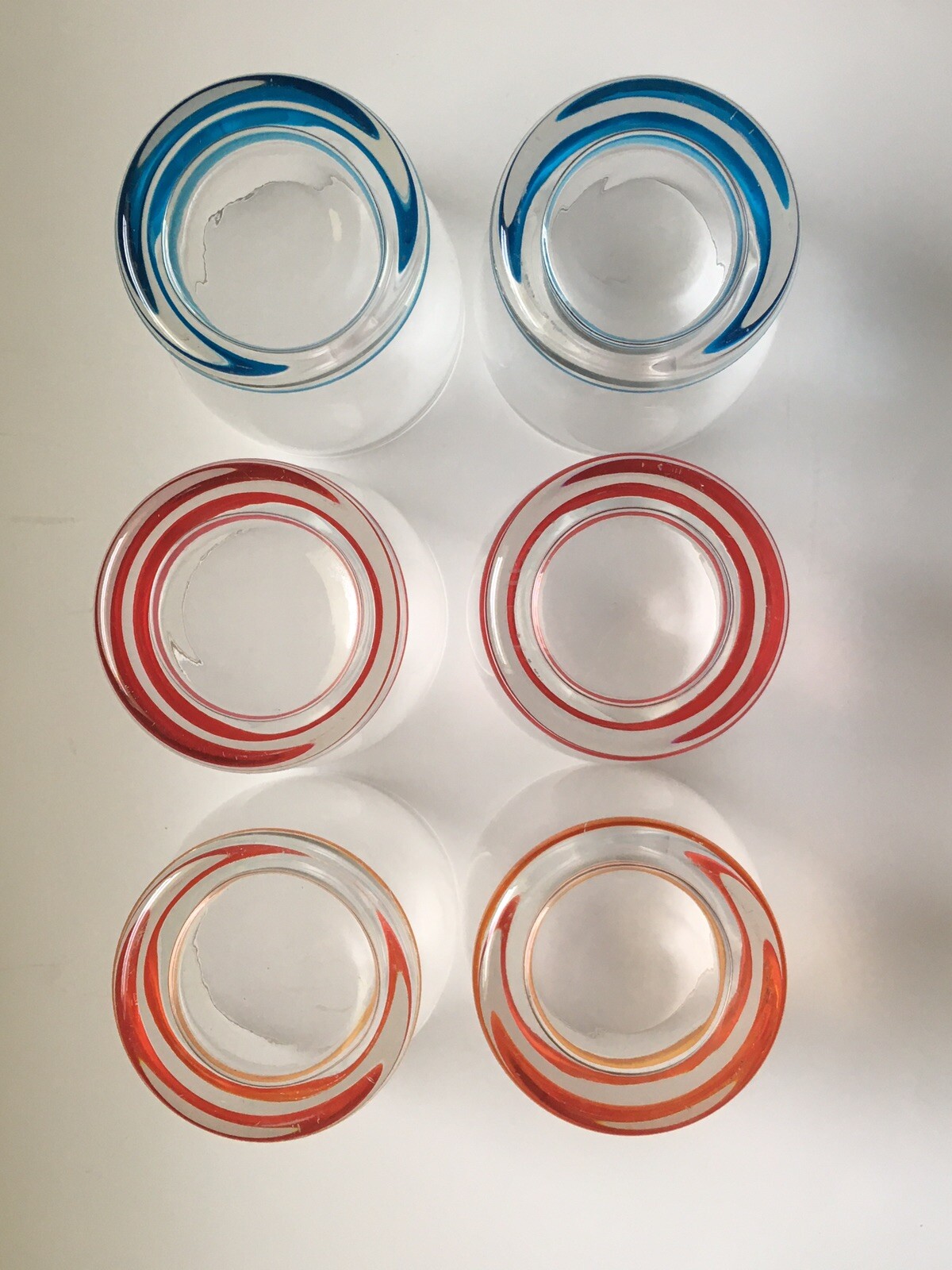 Vintage Swirl Art Glass Footed Rocks Glasses- Set Of 6 | eBay