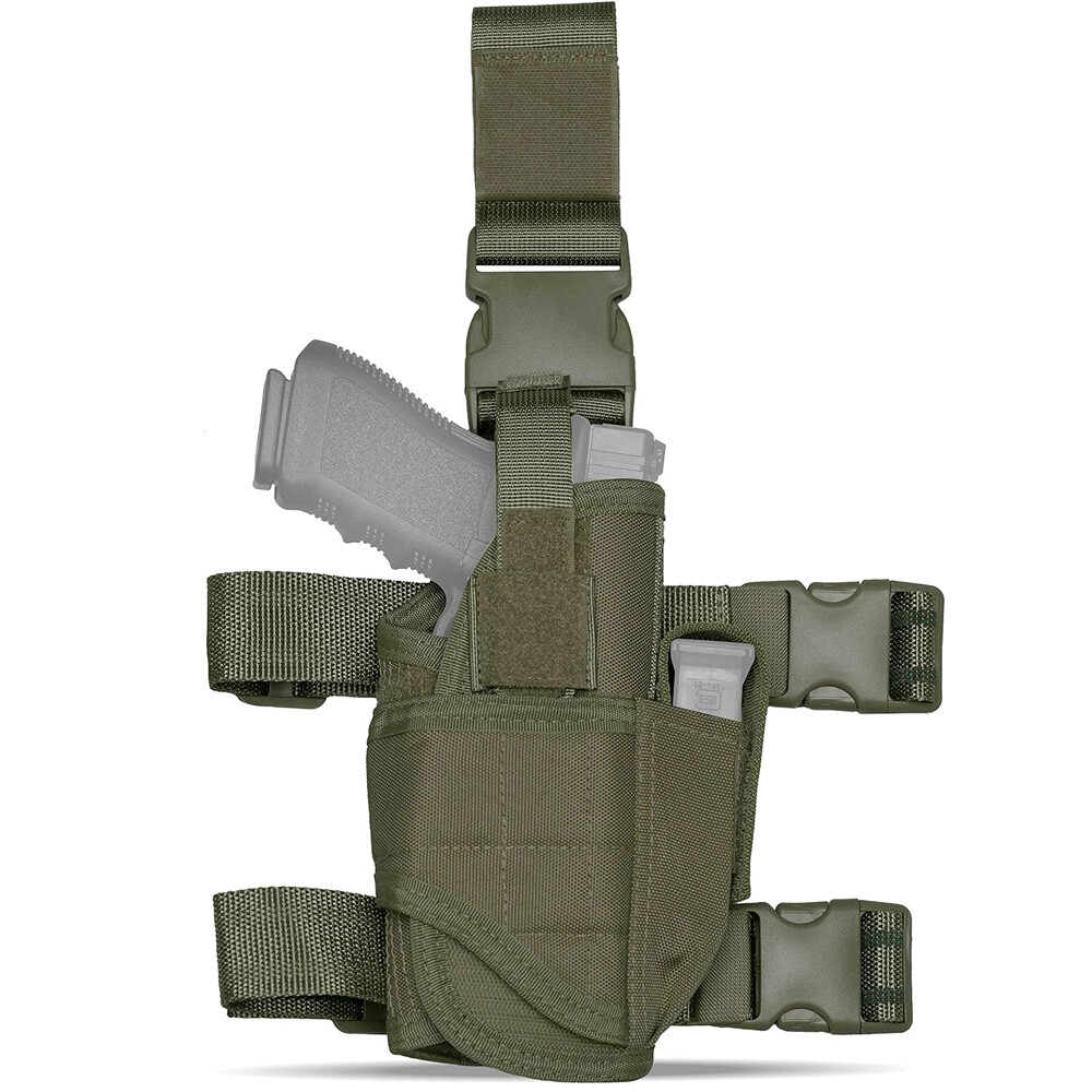 Tactical Holster Adjustable Pistol Gun Drop Leg Thigh Magazine Pouch ...