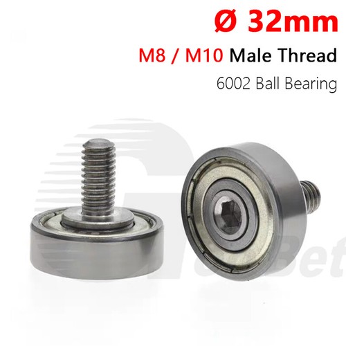 32mm HEAVY DUTY Metal Bearing Pulley Flat Roller Guiding Wheel M8 M10 ...