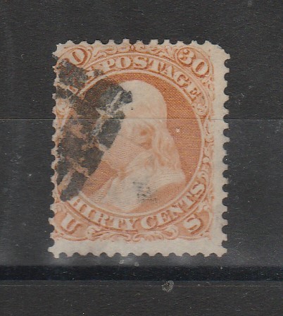 1861/62 United States U.S.A. 30 Cent Orange - Unif. No. 27 - Used ...