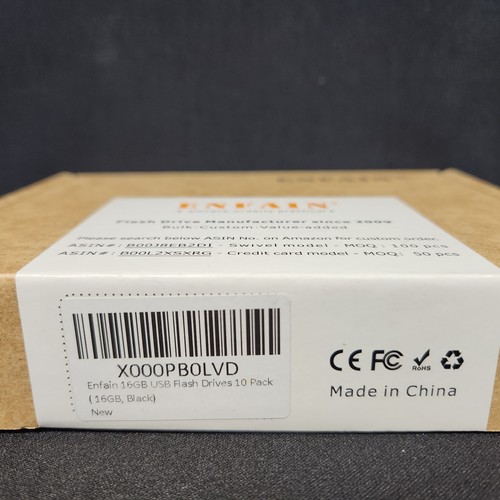 NEW 10 Pack Enfain 16GB USB 2.0 Flash Drives Black Swivel X000PB0LVD | eBay