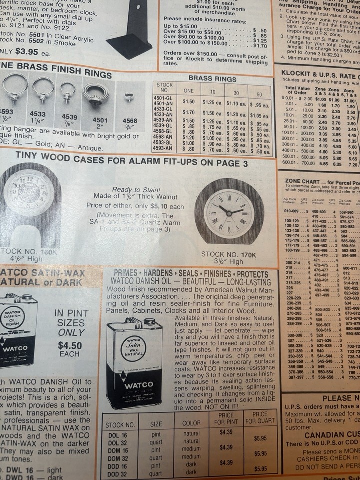 1982 Klockit Fall Catalog clock kits prices parts vtg brochure - face ...