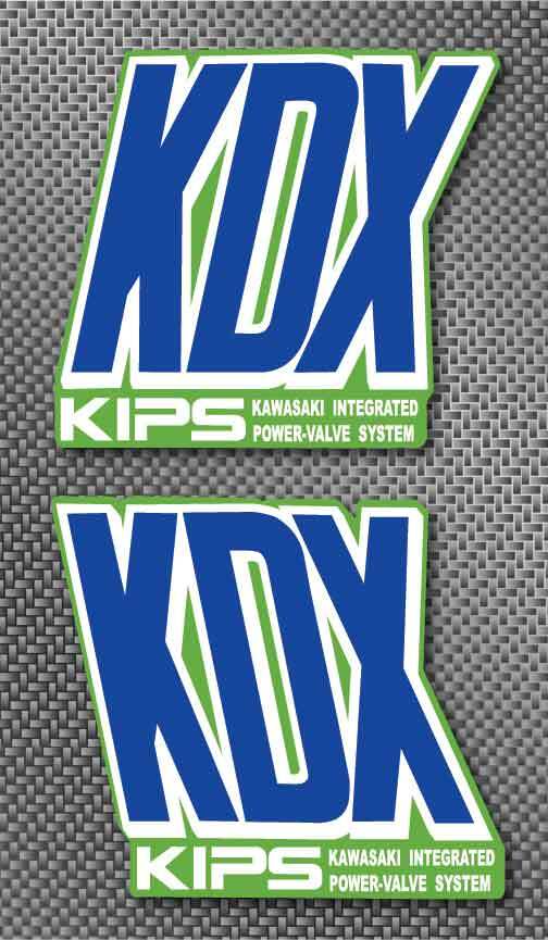 1989-1994 KDX 200 Blue/Green Radiator Shroud Decal graphics sticker MX ...