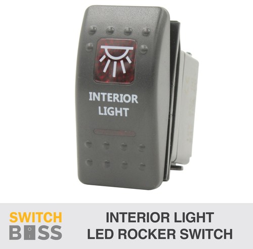 Rocker Switch INTERIOR LIGHT - Red - LED 4x4 Boat Caravan Marine 12v ...