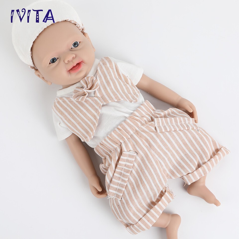 IVITA 15'' Full Soft Silicone Reborn Baby BOY Take Dummy OOAK Cute ...