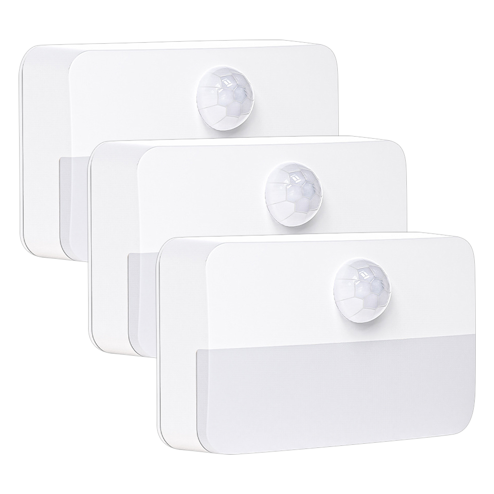 3pcs Motion Sensor Stick On Warm White Battery Powered Night Light ...