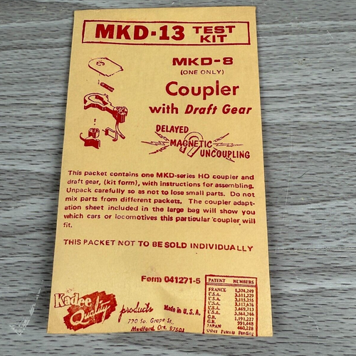 HO Scale Kadee #13 MKD-8 Coupler w/ Draft Gear Delayed Magnetic ...