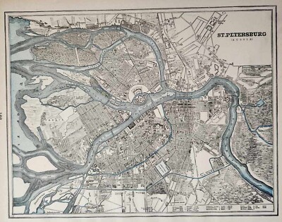 Antique MAP Engraving 1893 EUROPE RUSSIA CITY “ST. PETERSBURG” | eBay