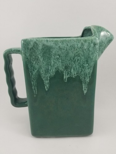 Vintage Gonder Pitcher/Forest Green/White Icing Drip Glaze/Decorative ...