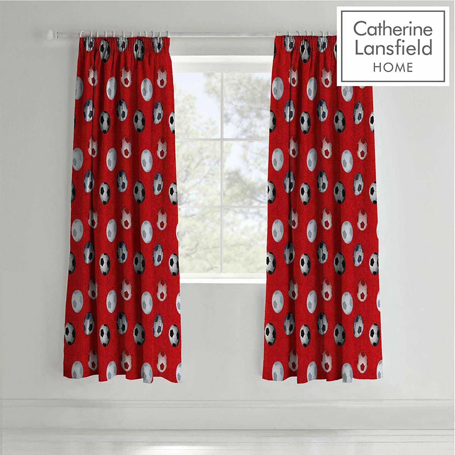 Catherine Lansfield Football Duvet Cover Curtains Sheet Rug Throw in ...