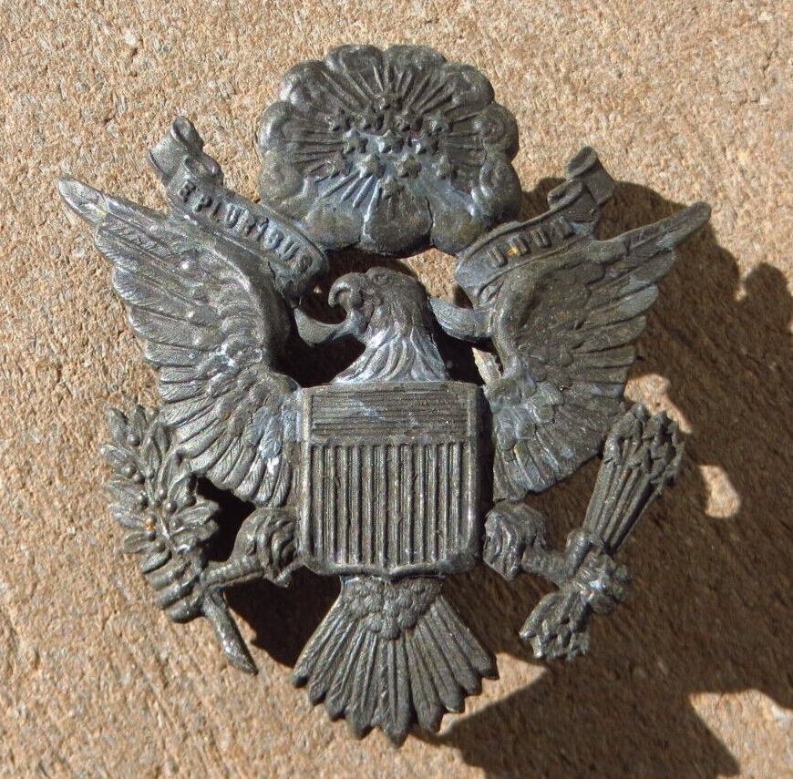 WW1 US Army Military Officer Dress Hat Cap Badge Eagle Pin | eBay