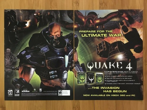 Quake 4 Xbox 360 PC 2005 Print Ad/Poster Art Official Video Game ...