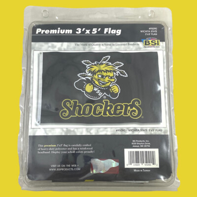 Wichita State Shockers Premium 3’ x 5’ Flag Banner WuShock Mascott BSI ...