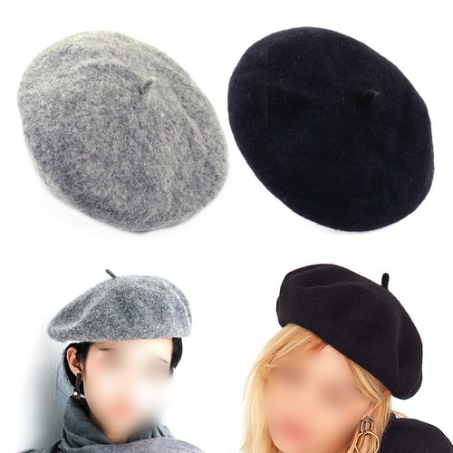 Women Lady Graceful Wool Warm French Basque Beret Cap Tam Beanie Slouch ...