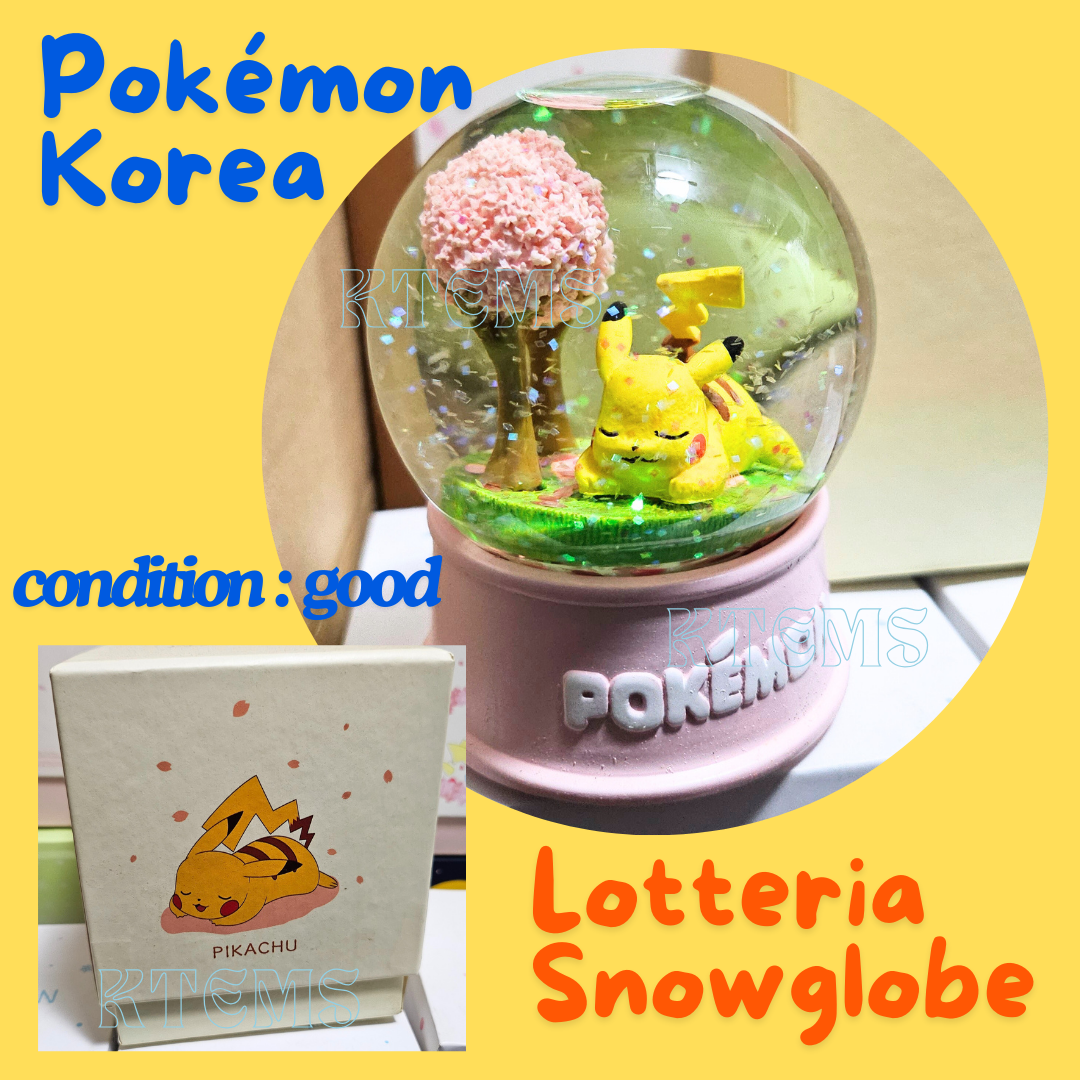 Pokemon Korea X Lotteria cherry blossom sleeping pickachu Snowglobe | eBay