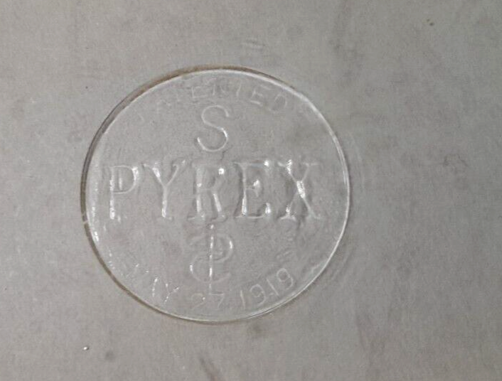 Rare PYREX 210 Pie Plate w/Older 1919 "CG" Backstamp~10.5 x 1 3/8" w ...