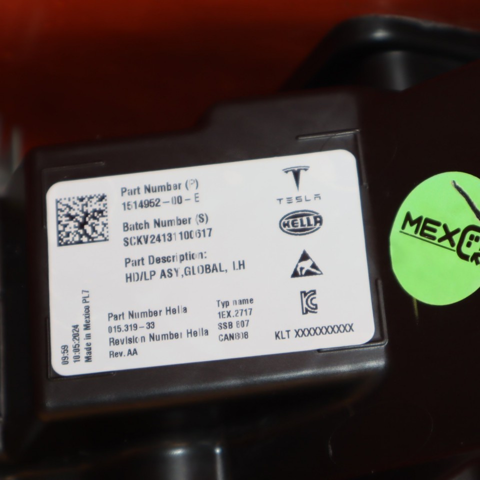 TESLA MODEL 3 HEADLIGHT LEFT DRIVER 2021 2022 2023 LED 1514952-00-E OEM ...