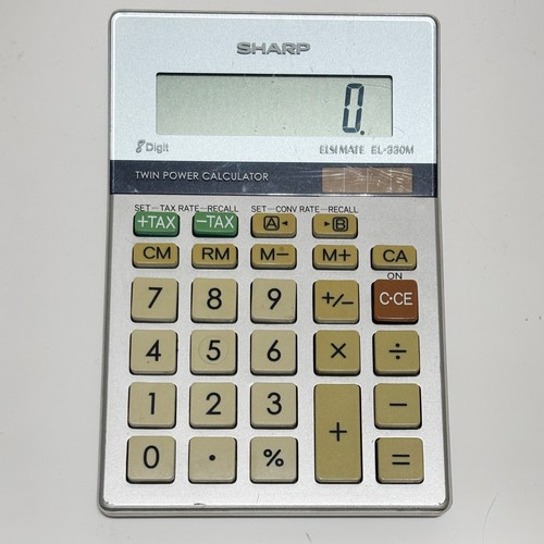 Sharp Elsimate EL-330M Calculator Twin Power Built-in Solar 8-Digits ...