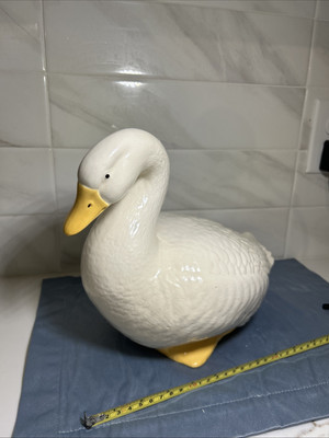 Large Whit Ceramic Geese/Duck | eBay