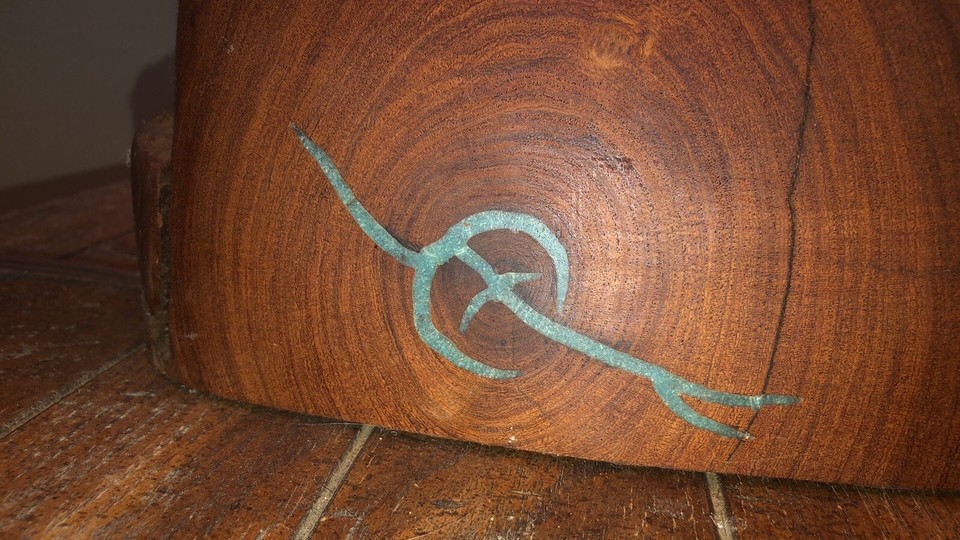 Mesquite Lamp-Turquoise Inlay 28" total Height - Sunburst Copper Shade ...