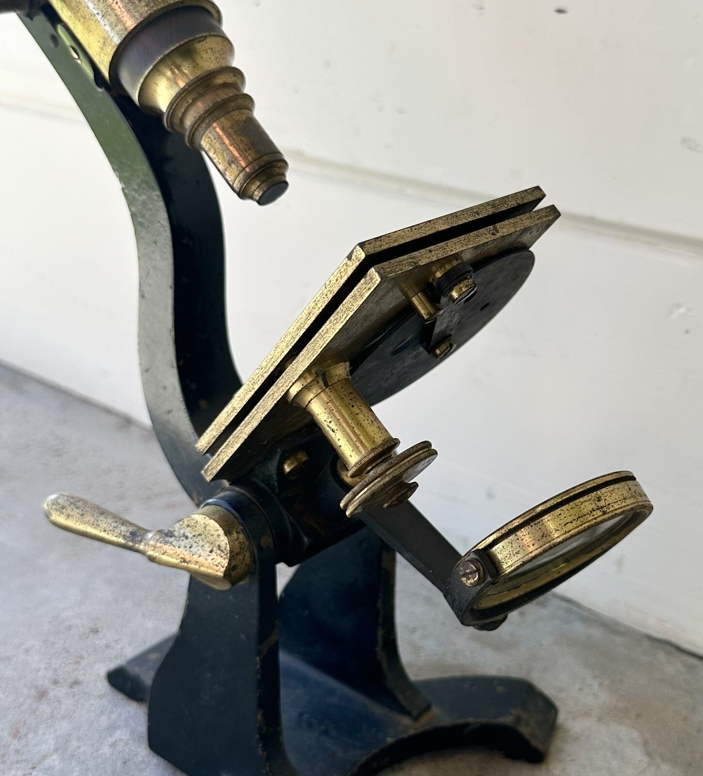 Antique Large 19th Century Brass Microscope Scientific Instrument | eBay