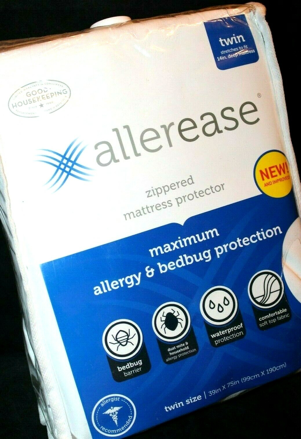 Allerease Waterproof Allergy Protection TWIN Zippered Mattress Protector | eBay