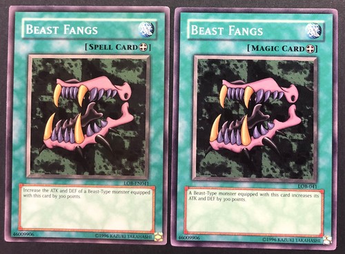 YUGIOH 2x Beast Fangs LOB-041 Common Unlimited MP | eBay