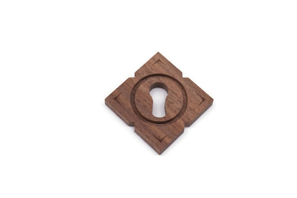 Keyhole Cover Plates Wood Escutcheon Furniture Lock Cover Walnut ...