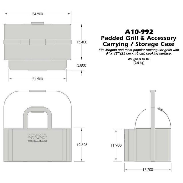 Magma 9 X 18 Rectangular Grill Carry Case A10992 for sale online | eBay