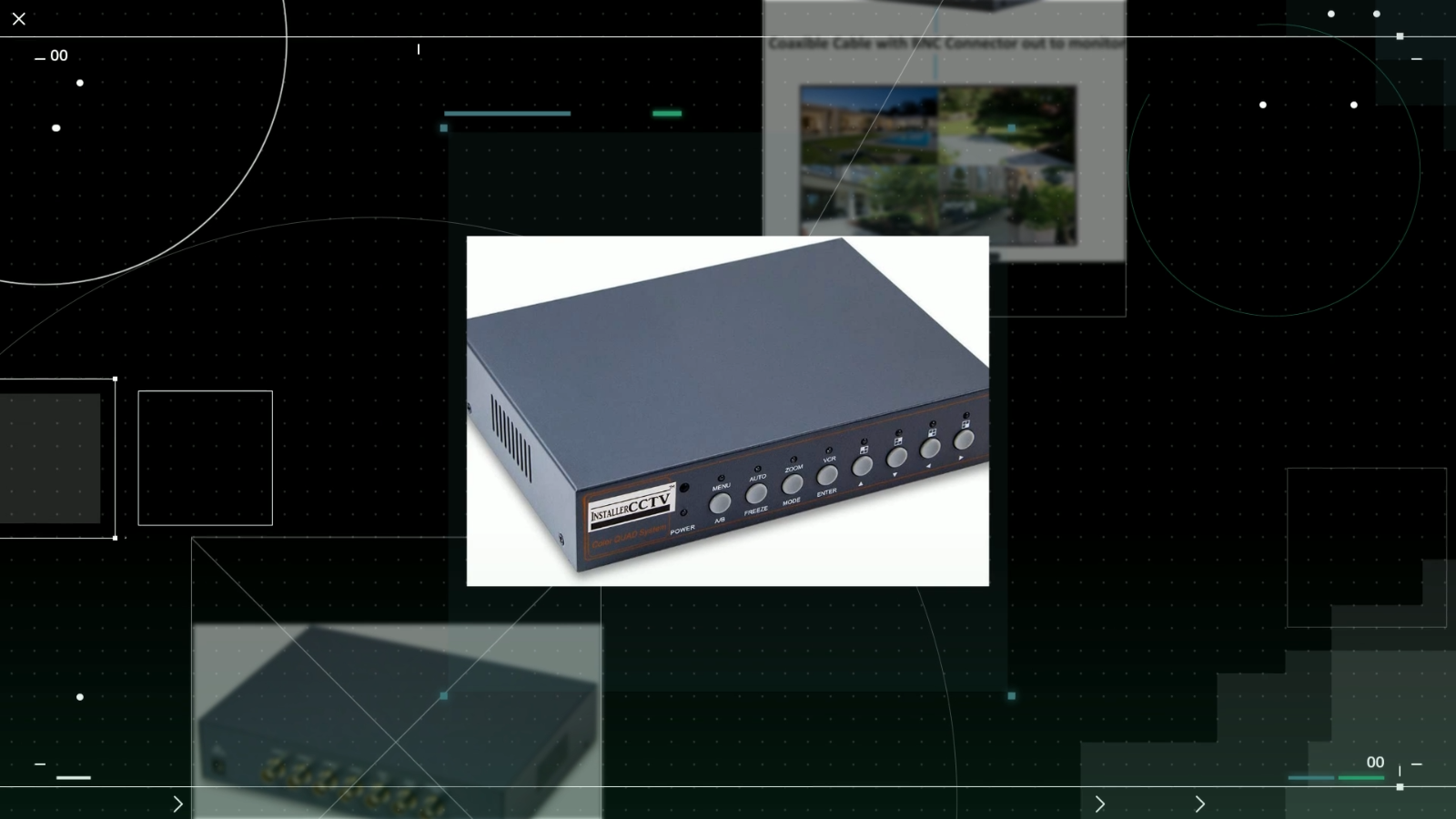 Video Quad Color 4ch Multiplexer 2 BNC Output With Loop Remote Control ...