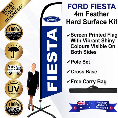FORD FIESTA Blue 4m Feather Flag/Banner Kit with Cross Base *Swooper ...