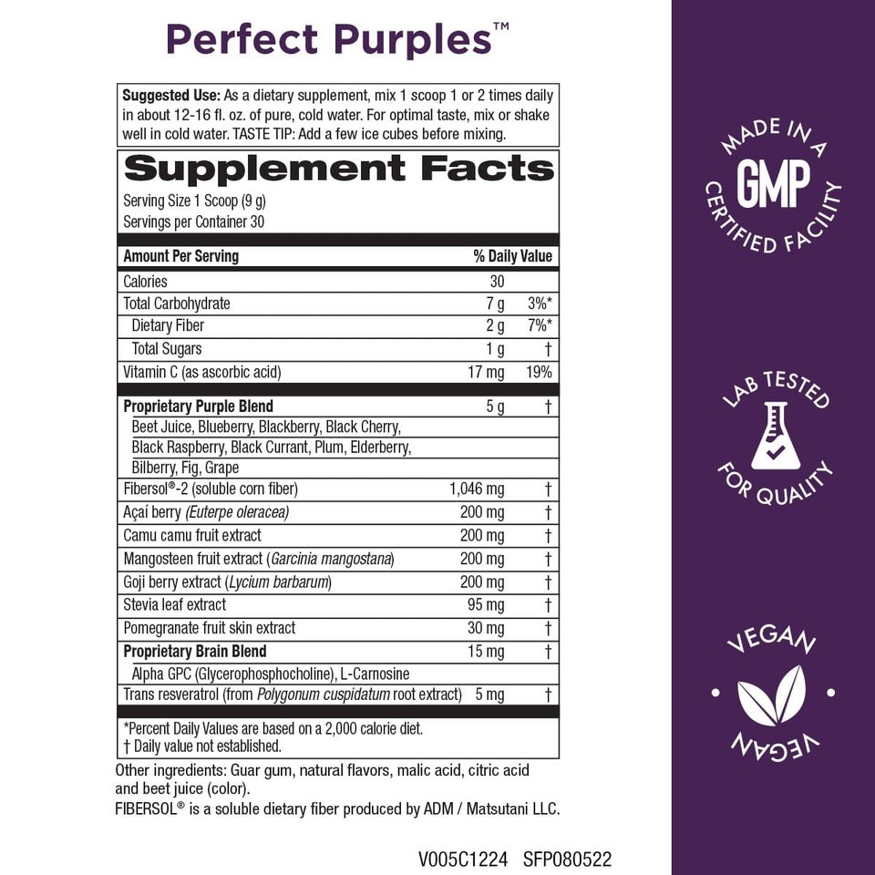 Purity Products Perfect Purples Powder Phytonutrient Rich, Healthy ...