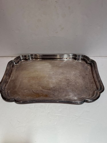 Antique rectangular silver plate unmarked serving tray 11.5” x 16” | eBay