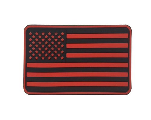 3D PVC USA US UNITED STATES AMERICAN FLAG TACTICAL BLACK OPS RED HOOK ...