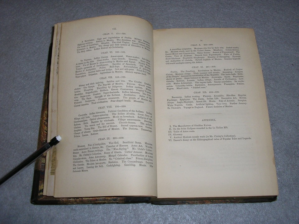 Antique Mexico History Book Anahuac Aztecs Decorative Leather Binding ...