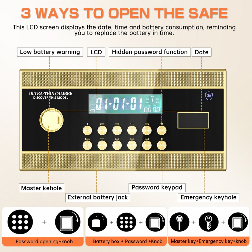 Large Double-door Coin-operated Safe,Digital Security Safe with ...
