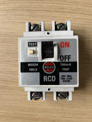 WYLEX 100A 100mA DOUBLE POLE RCCB RCD WSEM 100/2 | eBay