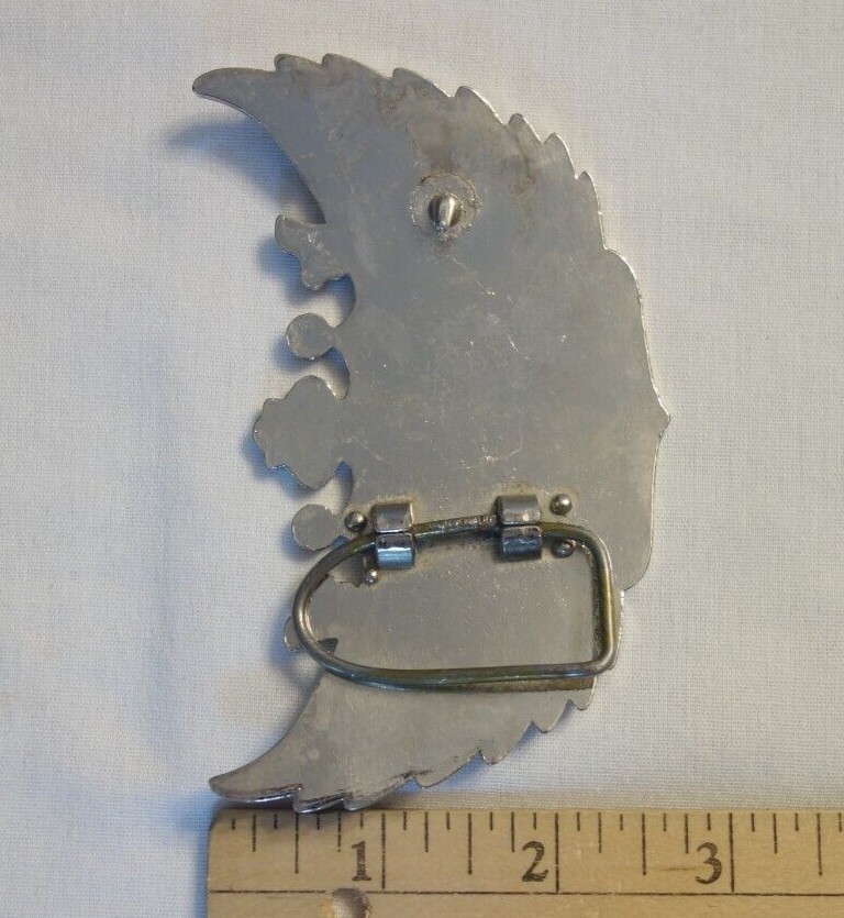 "Famous" Silver Winged Cadillac Crest Belt Buckle Adu… - Gem