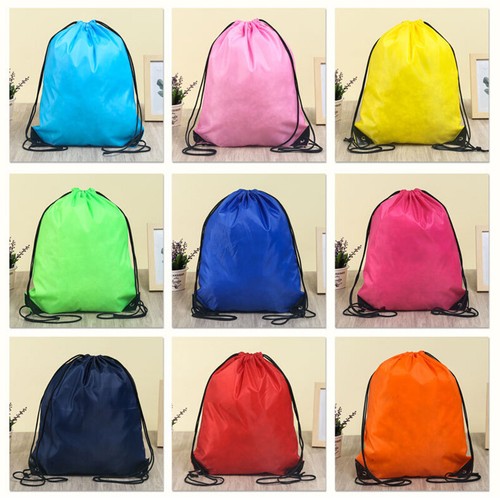 Nylon Drawstring Rucksack Bag Swimming School PE Kit Sport Fitness _wi ...
