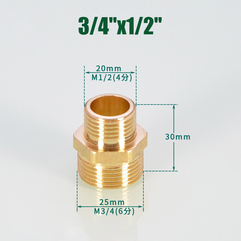 BSP Brass Male Hex Nipple 1/2" 3/4" 1"Equal/Reducing Pipe Fittings ...