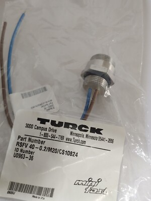 TURCK RSFV 40-0.2/M20/CS10824 CONNECTOR U0963-36 4-Pin MALE | eBay