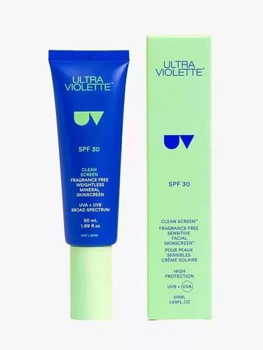 ULTRA VIOLETTE CLEAN SCREEN FRAGRANCE FREE SENSITIVE FACIAL SKINSCREEN ...