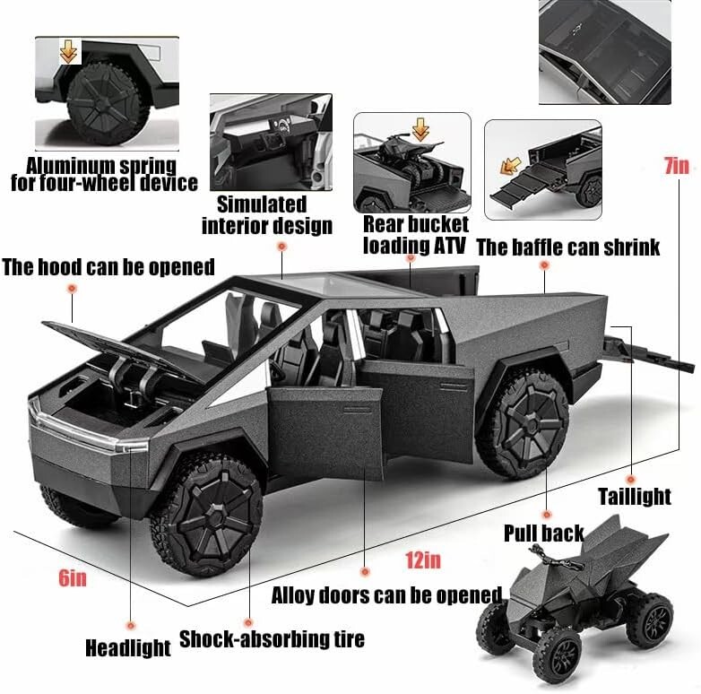 Cybertruck Toy Trucks Cyber Truck Toy Trucks with RV Motorcycle ...