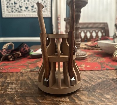 Custom Liberty Bell Axe Holder 4 Mini Axes Wood Black Raven Keen Kutter ...