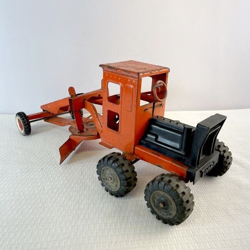 Vintage TONKA Orange toy grader 1950’s pressed steel - 6 tire | eBay