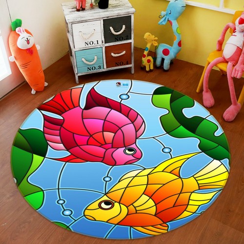 3D Red Fish Pattern ZHUA674 Game Non Slip Rug Mat Photo Carpet Zoe ...