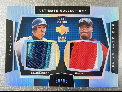 2003 UPPER DECK ULTIMATE COLL ICHIRO KEN GRIFFEY JR DUAL PATCH 86/99 ...