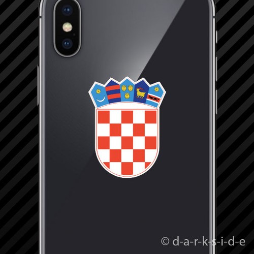 (2x) Croatian Coat of Arms Cell Phone Sticker Mobile Croatia flag HRV ...