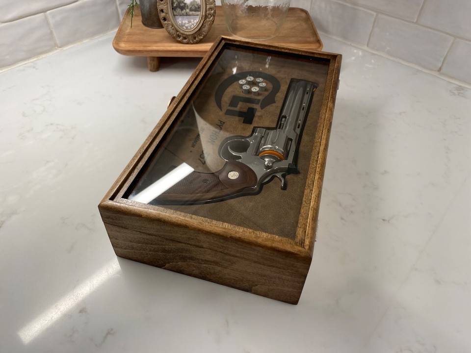 Colt Python Presentation Case Laser Engraved Lid and Interior Maple 6” Python | eBay